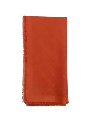 LOUIS VUITTON Monogram Fringed Scarf - Orange