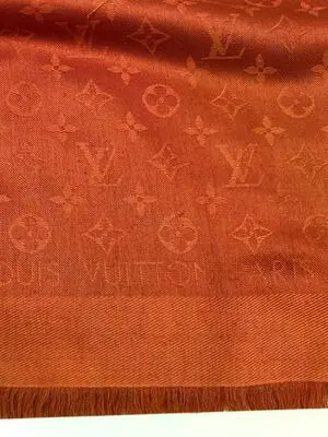 LOUIS VUITTON Monogram Fringed Scarf