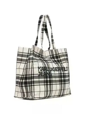 Karl Lagerfeld Check Logo-print Tote Bag