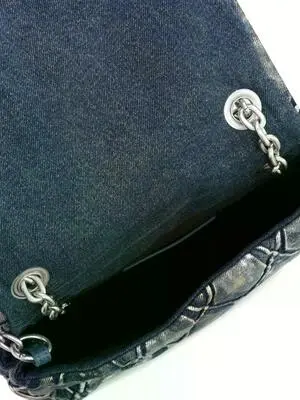 DIESEL® Charm-d Shoulder Bag In Metallic-foil Denim