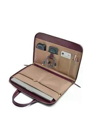 PIQUADRO Blue Square Logo-plaque Leather Briefcase