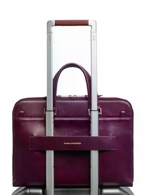 PIQUADRO Blue Square Logo-plaque Leather Briefcase