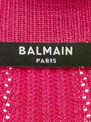 Balmain Button-embellished Pointelle Cardigan
