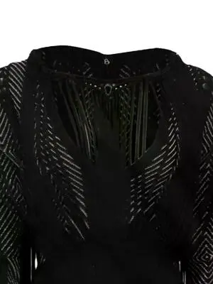 Herve Leger Fringed Long-sleeve Dress