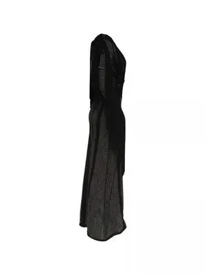 Herve Leger Fringed Long-sleeve Dress - Black