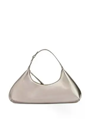 By Far Amberette Metallic Leather Shoulder Bag - Silver
