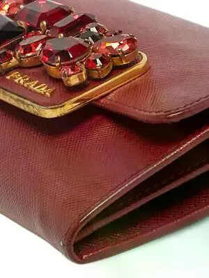 Prada Continental Crystal-embellished Flap Wallet