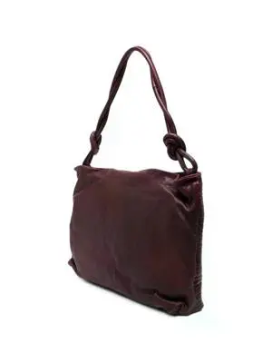 SOMMET L Aisha Rows Pleated Leather Shoulder Bag