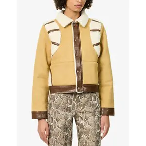 MOTHER The Tripper Faux-shearling Trim Puffer Jacket