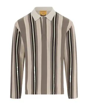 Guest In Residence Striped Long Sleeve Polo Shirt - Multicolor