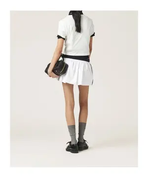 Miu Miu Cotton Jersey T-shirt With Embroidered Logo