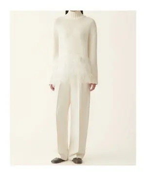 Fabiana Filippi Feather-trim Knitted Sweater