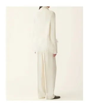 Fabiana Filippi Feather-trim Knitted Sweater