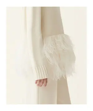 Fabiana Filippi Feather-trim Knitted Sweater