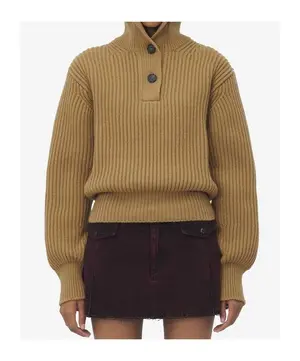 Alexander McQueen Funnel Neck Buttoned Neck Jumper
