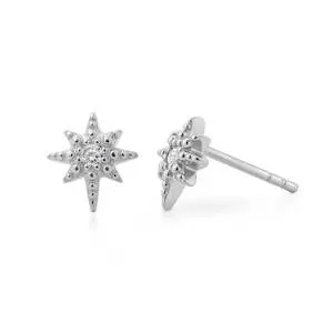 NELLOU JEWELLERY Celestial Star Stud Earrings Sterling - Silver