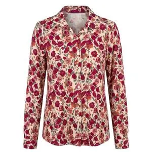 AT LAST... Neutrals Willow Shirt In Berry Floral - Red