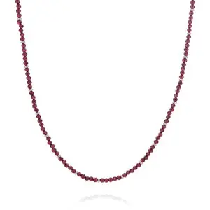 NELLOU JEWELLERY Garnet January Birthstone Orbit Necklace -sterling