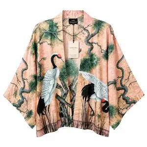 ARTEMIS MUSE Artist Collab Jane Willoughby X Crowned Crane Print Kimono