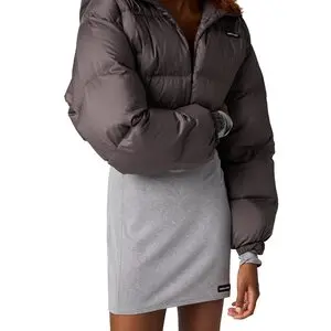 Miu Miu Technical Pongé And Mohair Down Jacket