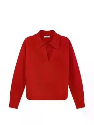R2W Alize 7 Polo-collar Cashmere Sweater - Red