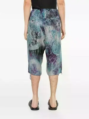 Yohji Yamamoto Sea Abstract-print Shorts