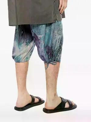 Yohji Yamamoto Sea Abstract-print Shorts