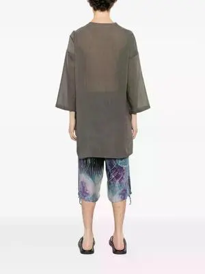 Yohji Yamamoto Gusseted Collarless Shirt