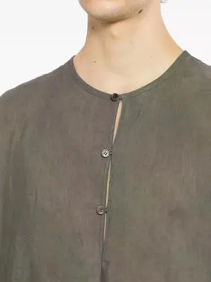 Yohji Yamamoto Gusseted Collarless Shirt