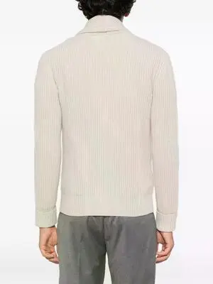 KANGRA Ribbed Shawl-collar Cardigan