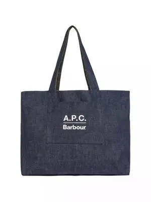 Barbour X A.p.c Logo-print Reversible Shoulder Bag - Blue