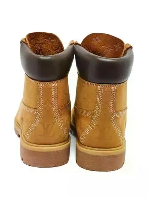 LOUIS VUITTON X Timberland Monogram Nubuck Leather Combat Boots