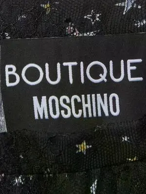Moschino Star-print Lace-overlay Maxi Skirt