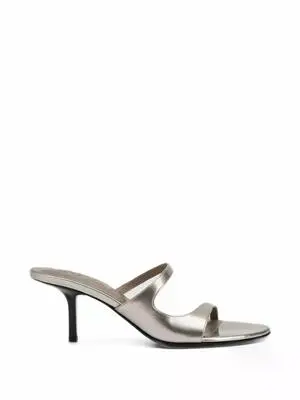 By Far Serena Metallic-leather Sandals