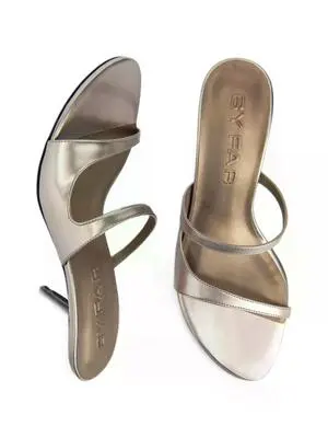 By Far Serena Metallic-leather Sandals