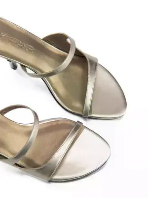 By Far Serena Metallic-leather Sandals