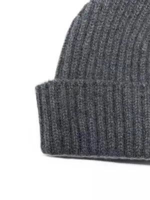 Fedeli Alfredo Ribbed-knit Cashmere Beanie Hat - Grey