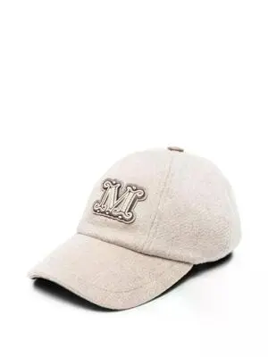 Max Mara Cashmere Drap Baseball Cap Sand