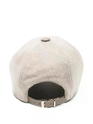 Max Mara Cashmere Drap Baseball Cap Sand