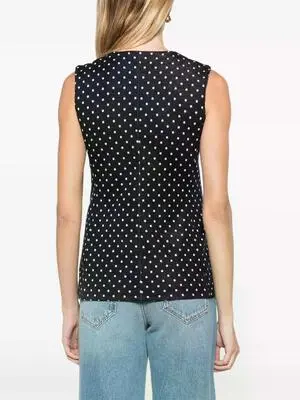 Max Mara Polka-dot Wool And Viscose Jersey Waistcoat Ultramarine
