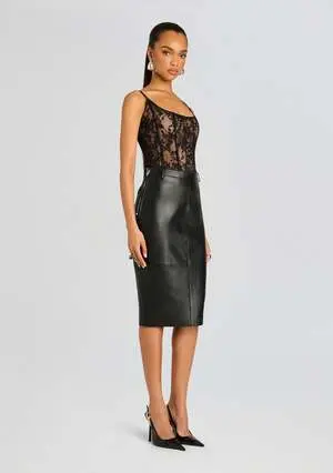 Retrofete Marcella Leather Skirt
