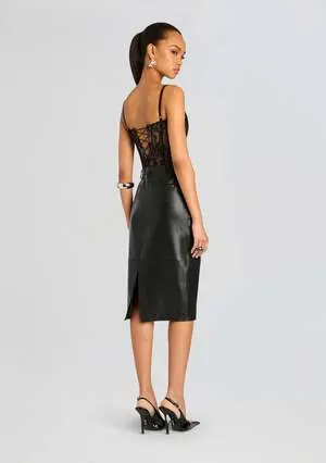 Retrofete Marcella Leather Skirt