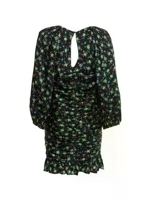 Sandro Floral-print Ruched Mini Dress