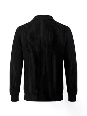 FRANZESE COLLECTION Steve Mcqueen Ribbed-knit Pointed-collar V-neck Sweater
