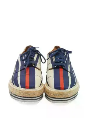 Prada Striped-pattern Derby Shoes - Blue