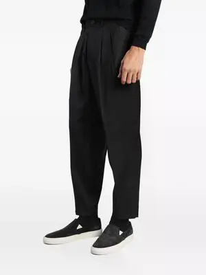 LOW BRAND Zen Pleated Elasticated-waist Trousers - Black