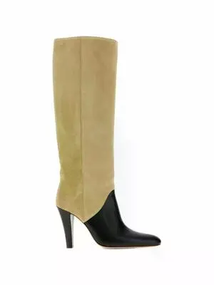 JUDE Edita Panelled Leather Boots - Neutrals