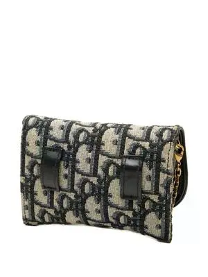 Dior 2020 Nano Oblique Canvas Saddle Chain Pouch Crossbody Bag