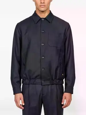 GREYED Domi Elasticated-hem Shirt Jacket - Blue