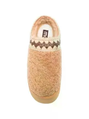 Mou Crochet-trim Shearling Mules